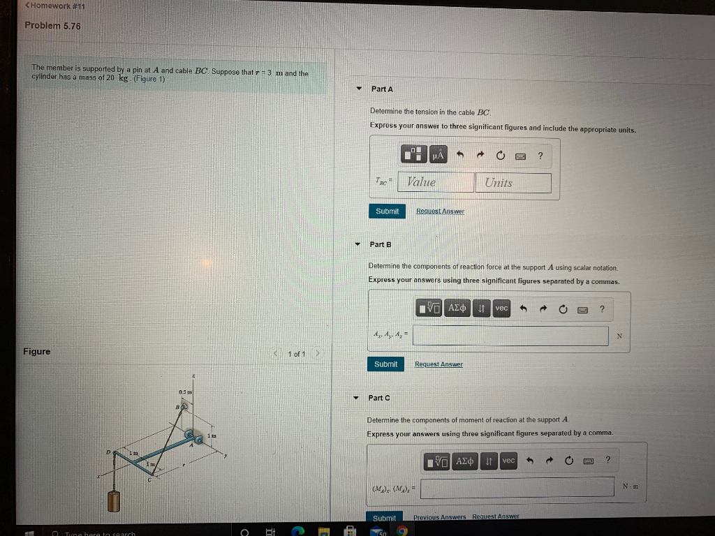 Solved Submit Request Answer 05 Part C B40 Determine the | Chegg.com