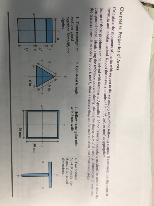 Solved Chapter 6: Properties of Areas Calculate the moments | Chegg.com