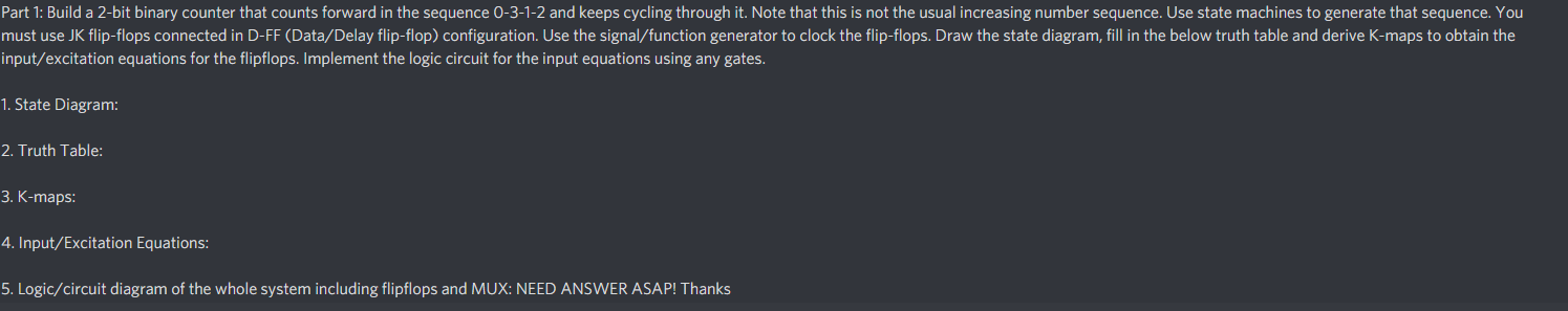Solved Part 1: Build a 2-bit binary counter that counts | Chegg.com
