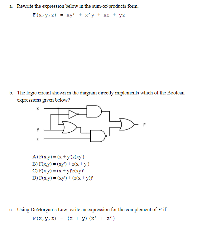 Solved a. Rewrite the expression below in the | Chegg.com