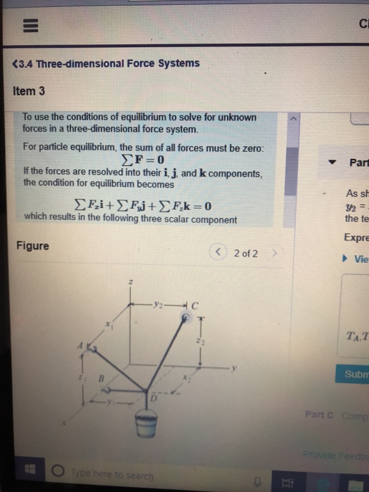 Solved K3.4 Three-dimensional Force Systems Item 3 To use | Chegg.com