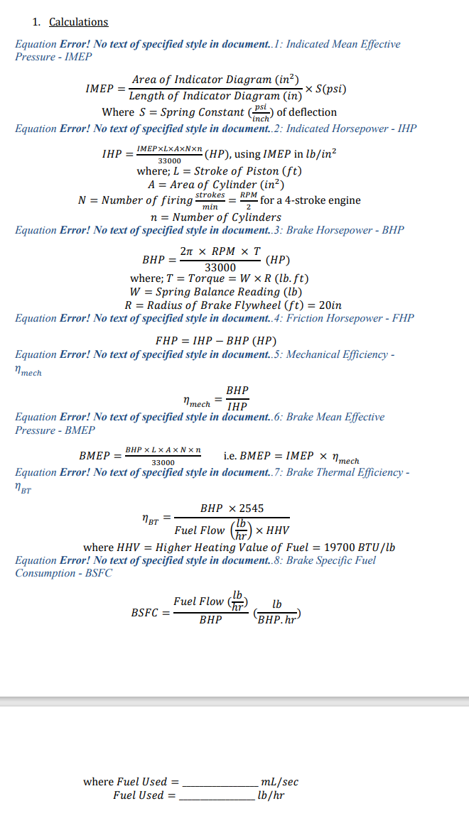 Solved Table 1: Ruston Diesel Engine Experimental Data | Chegg.com