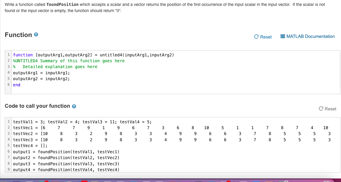 Solved Write a function called foundPosition which accepts a | Chegg.com
