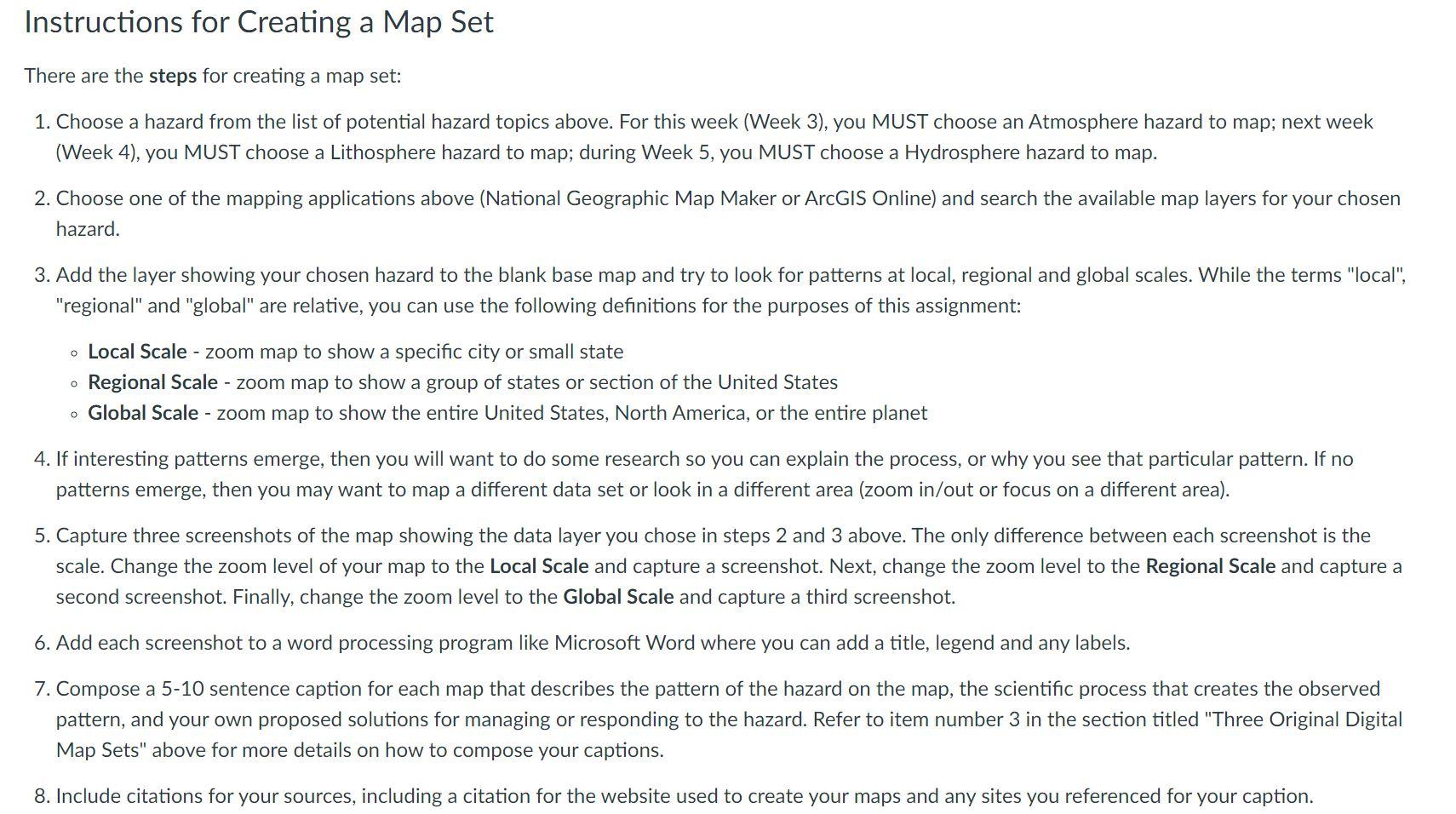 Instructions for Creating a Map Set There are the | Chegg.com