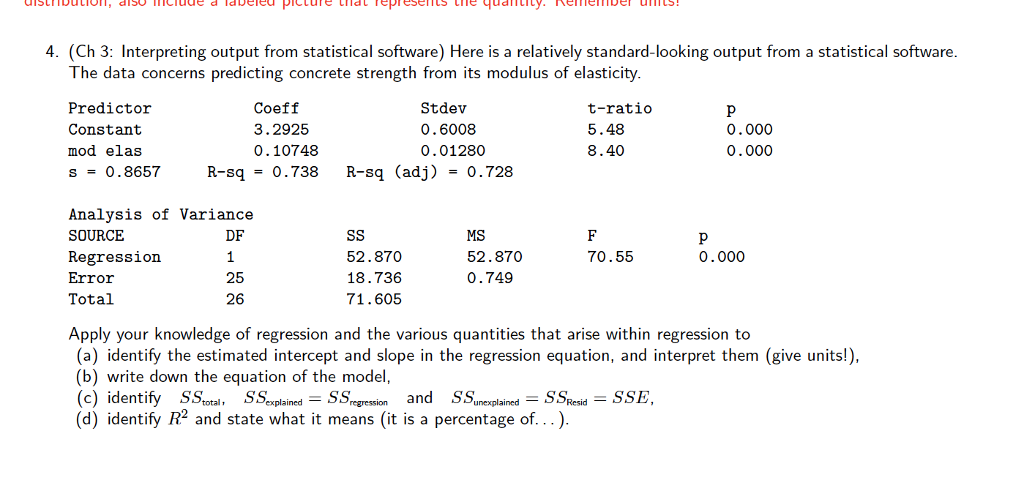 Solved 4. (Ch 3: Interpreting output from statistical | Chegg.com