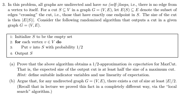 Solved 3. In this problem, all graphs are undirected and | Chegg.com