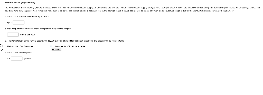 Solved Problem 10-os (Algorithmic) The Metropolitan Bus | Chegg.com