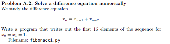 Solved Problem A.2. Solve a difference equation numerically | Chegg.com