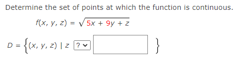 Solved Determine the set of points at which the function is | Chegg.com