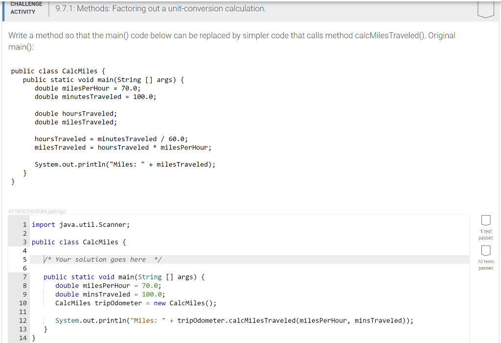 Solved import java.util.Scanner; public class CalcMiles { | Chegg.com