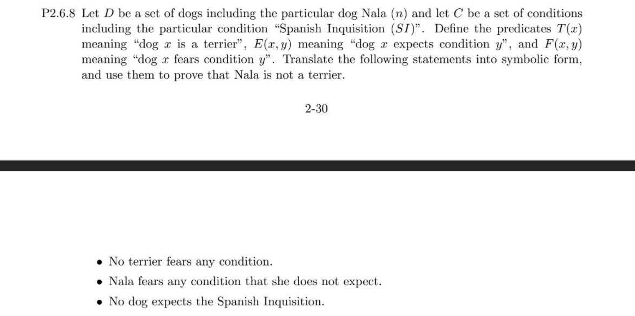 Solved P2.6.8 Let D be a set of dogs including the | Chegg.com