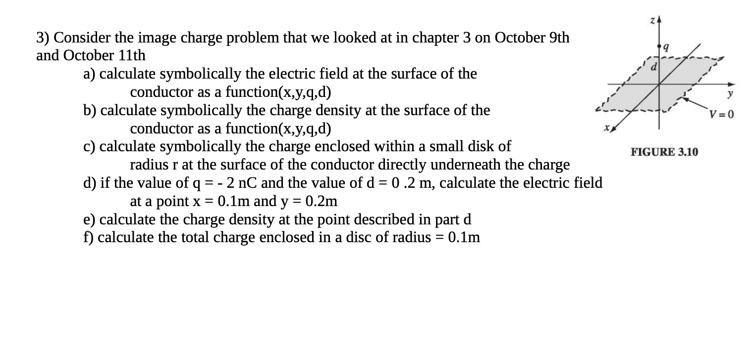 Solved 3) Consider the image charge problem that we looked | Chegg.com