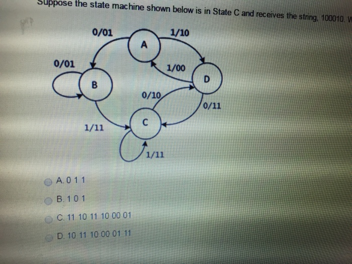 Solved Multiple choice: Suppose the state machine shown | Chegg.com