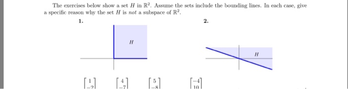 Solved The exercises below show a set H in R2. Assume the | Chegg.com