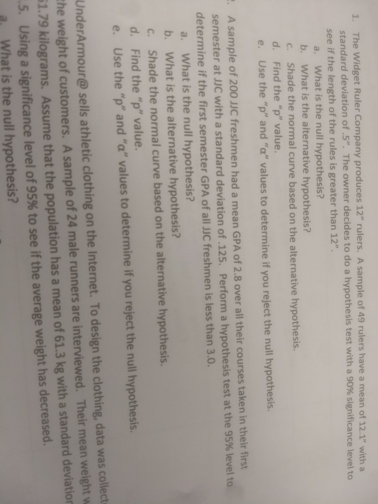 Solved The Widget Ruler Company produces 12" rulers. A | Chegg.com