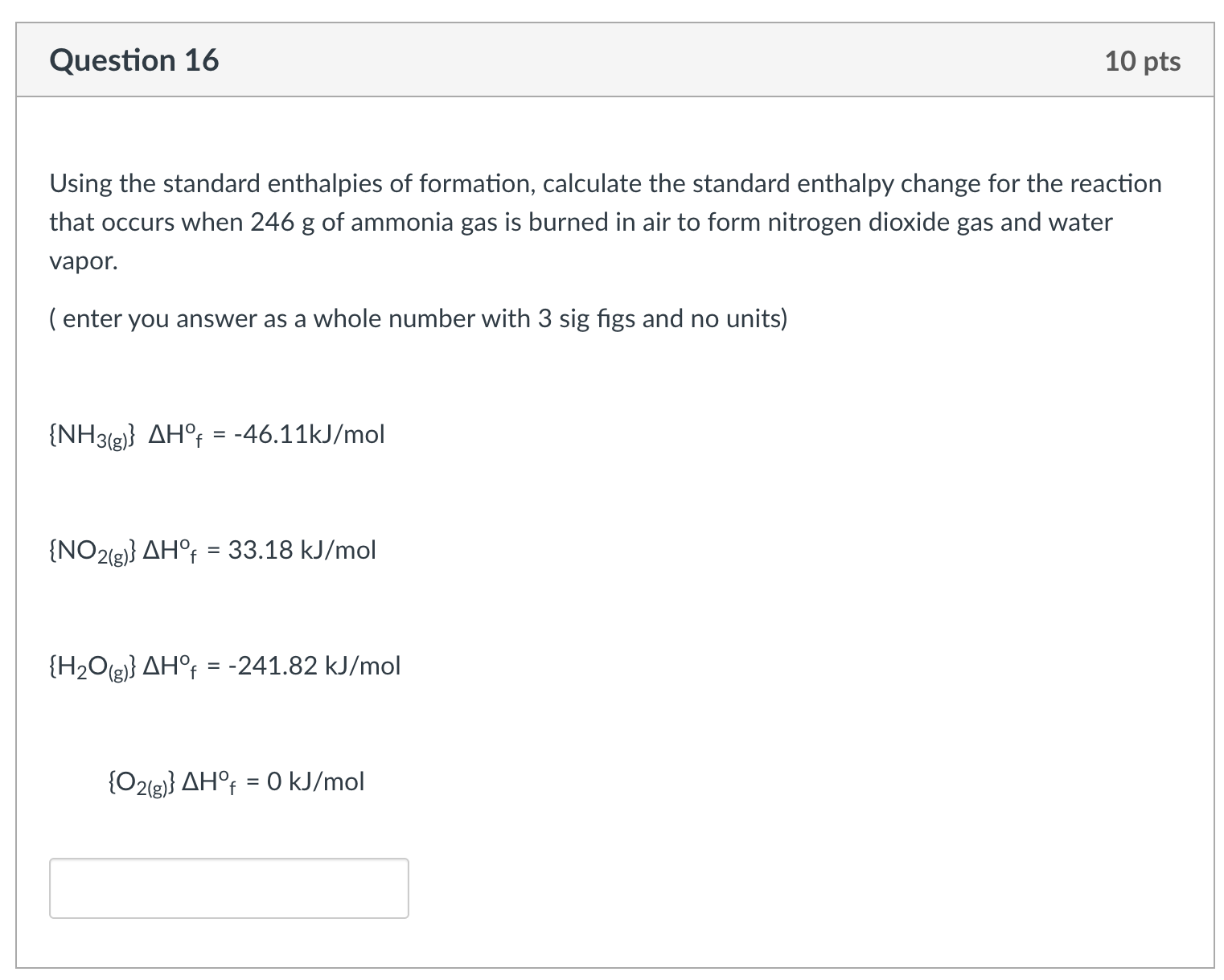 Solved Using the standard enthalpies of formation, calculate | Chegg.com