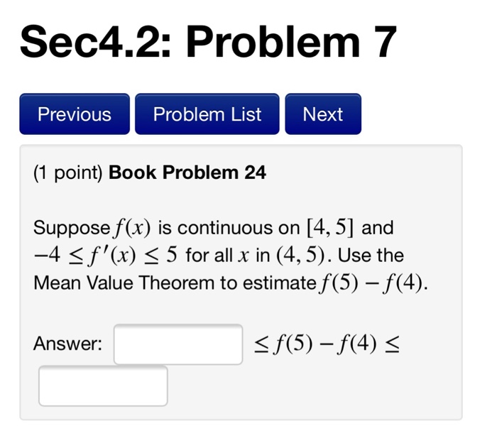 Solved Sec4.2: Problem 7 Previous Problem List Next (1 | Chegg.com