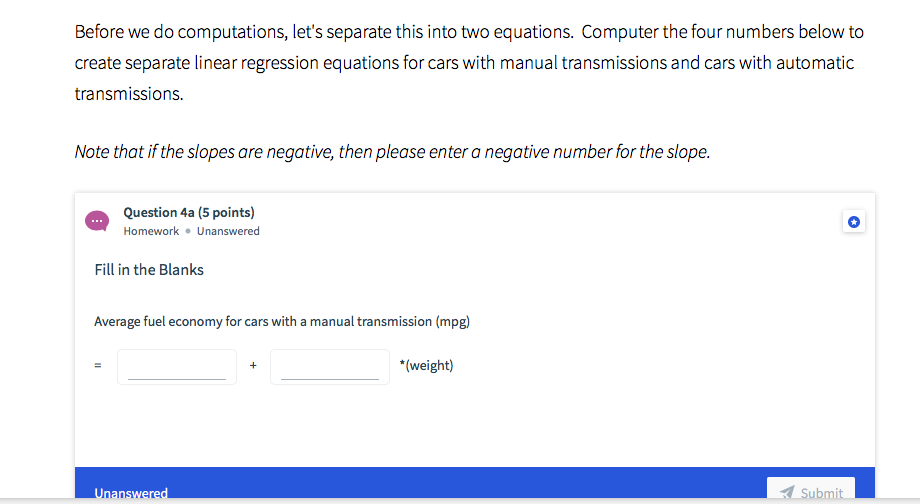 Solved In a data set about cars, we will create a model that | Chegg.com