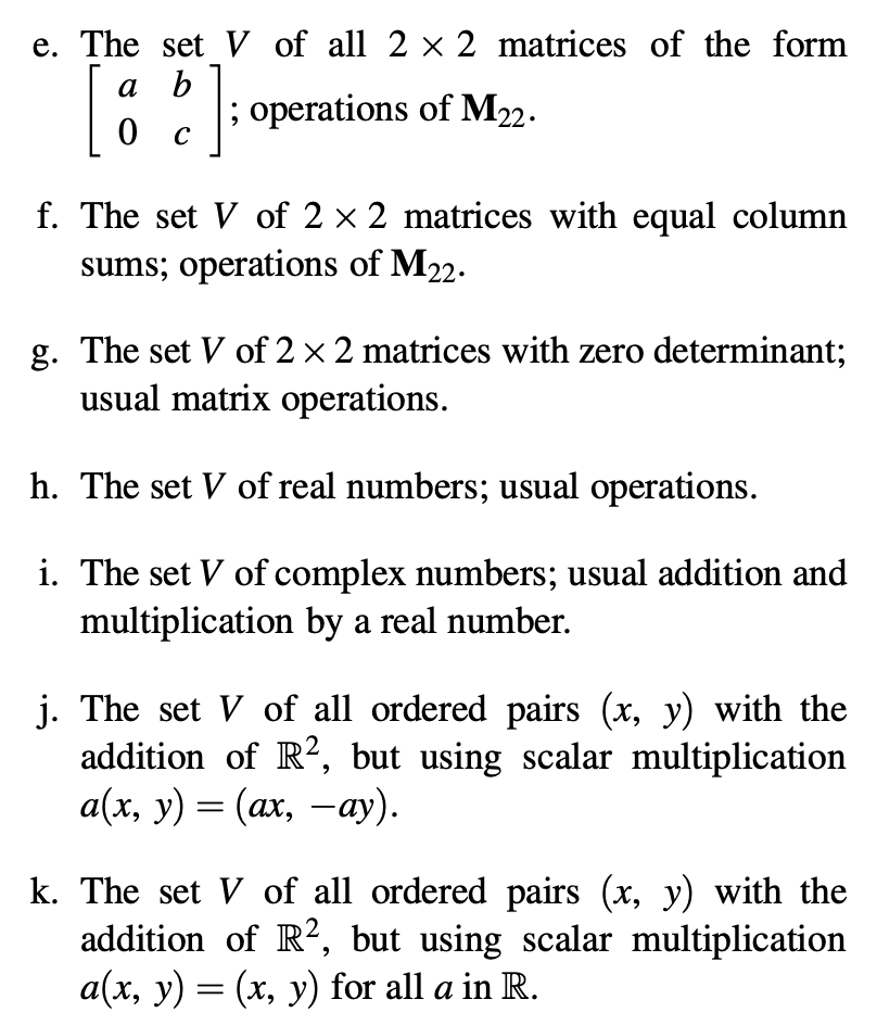 Solved Exercise 6.1.2 Are the following sets vector spaces | Chegg.com