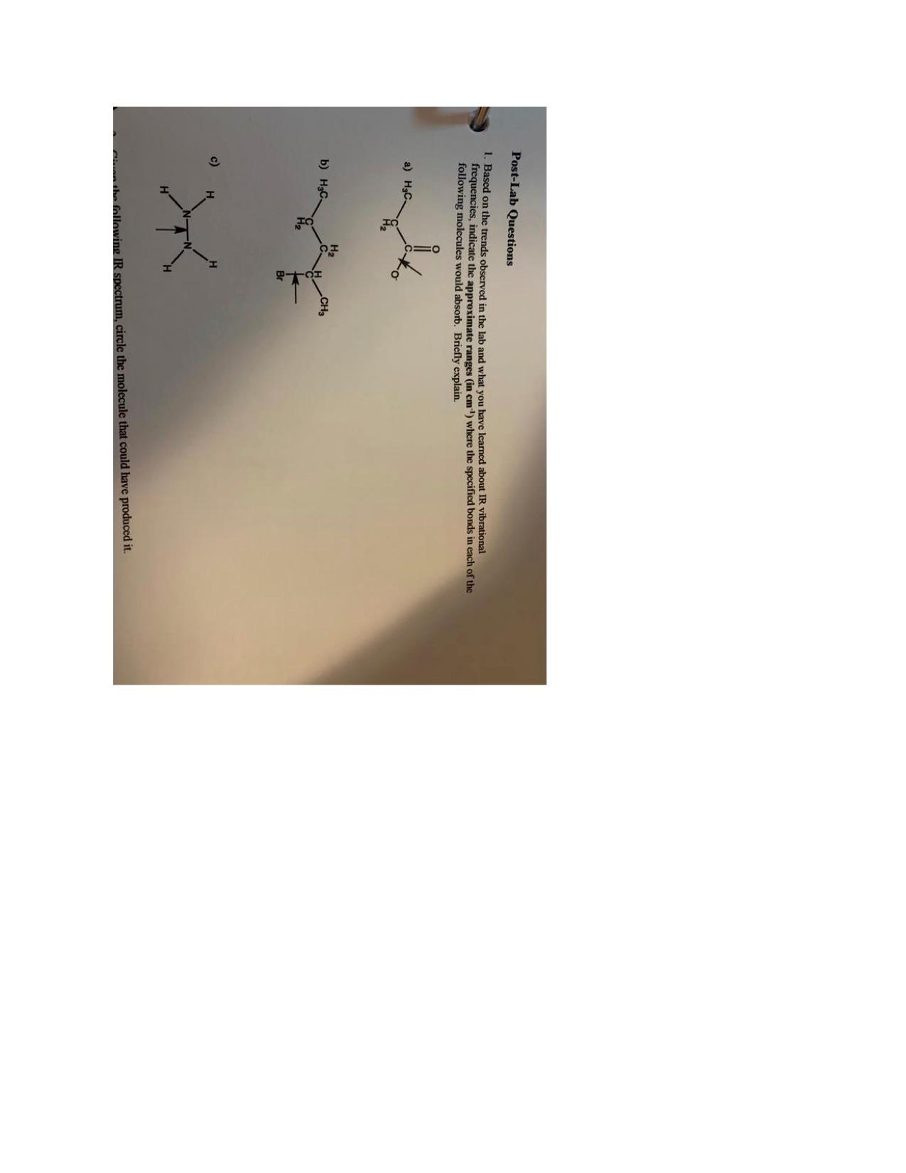 Solved 1. Based on the trends observed in the lab and what | Chegg.com