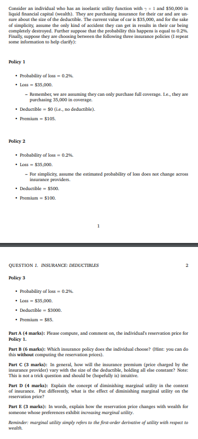 Solved Consider an individual who has an isoelastic utility | Chegg.com