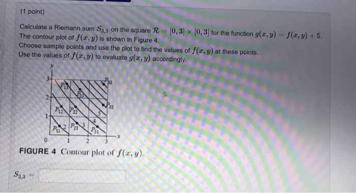 Solved Calculate a Riemann sum S_3,3 on the square R = [0, | Chegg.com