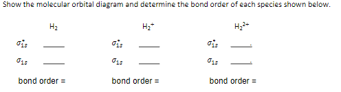 Solved Show the molecular orbital diagram and determine the | Chegg.com