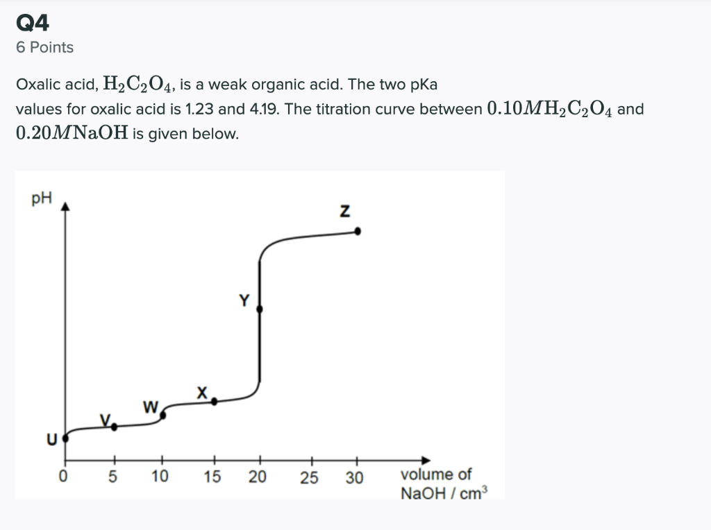Solved Q4 6 Points Oxalic acid, H2C2O4, is a weak organic | Chegg.com