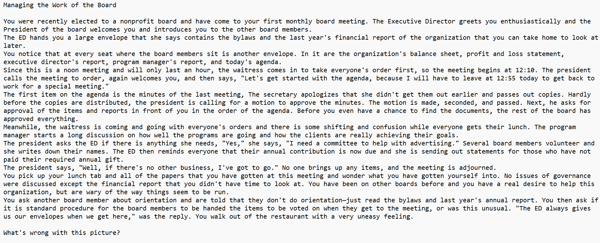 Solved What's wrong with this situation? | Chegg.com