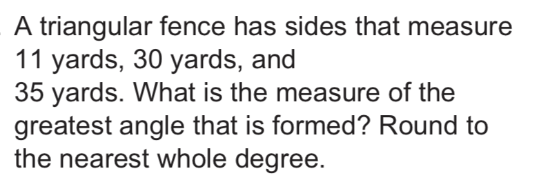 Solved A triangular fence has sides that measure 11 yards, | Chegg.com