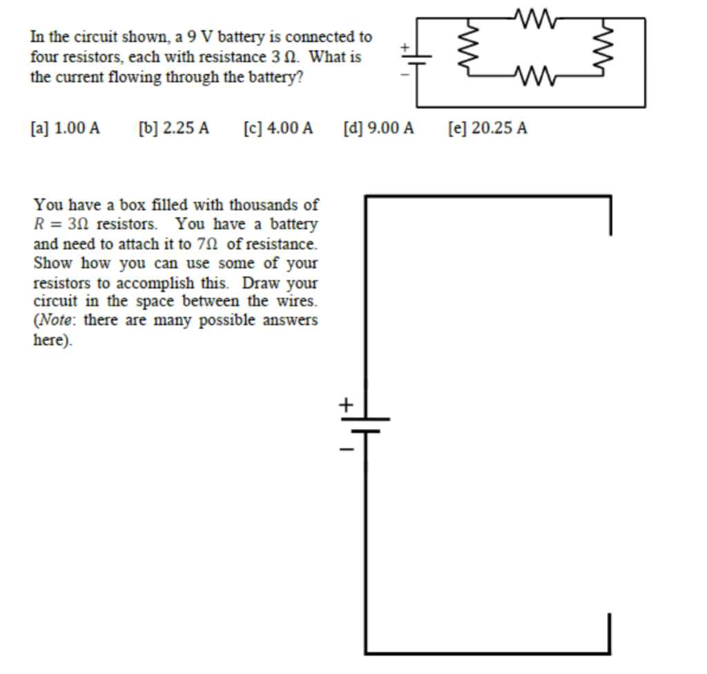 Solved In the circuit shown, a 9 V battery is connected to | Chegg.com