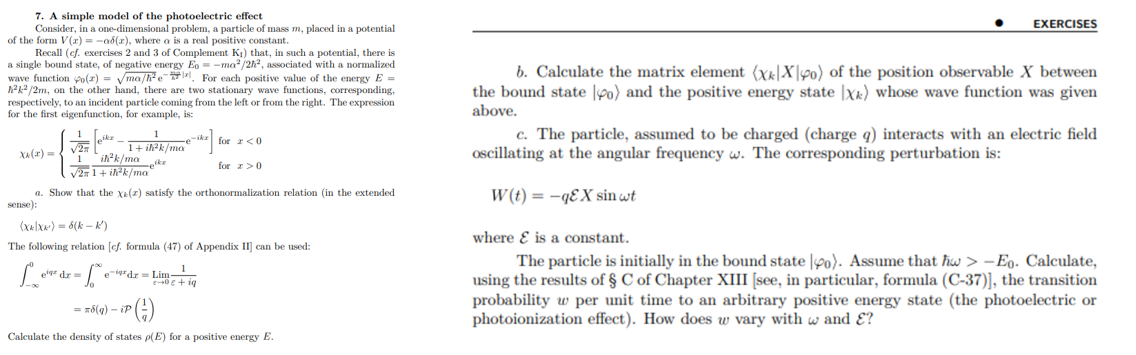 EXERCISES 7. A simple model of the photoelectric | Chegg.com