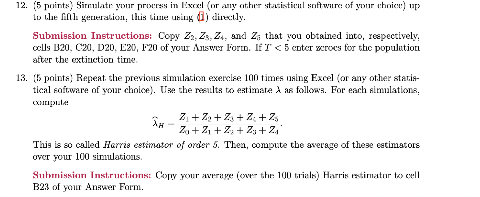 Solved 2. (5 points) Simulate your process in Excel (or any | Chegg.com