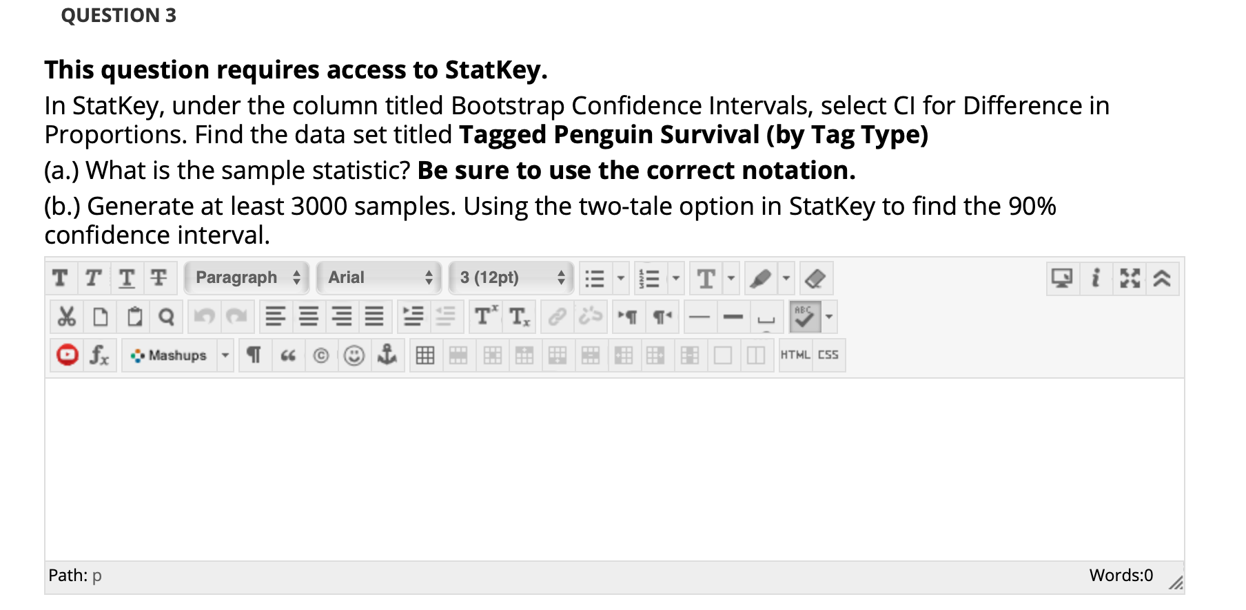 Solved In StatKey, under the column titled Bootstrap | Chegg.com