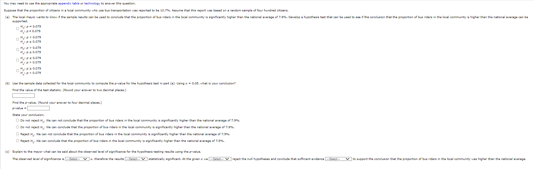 [Solved]: You may need to use the appropriate appendix tabl