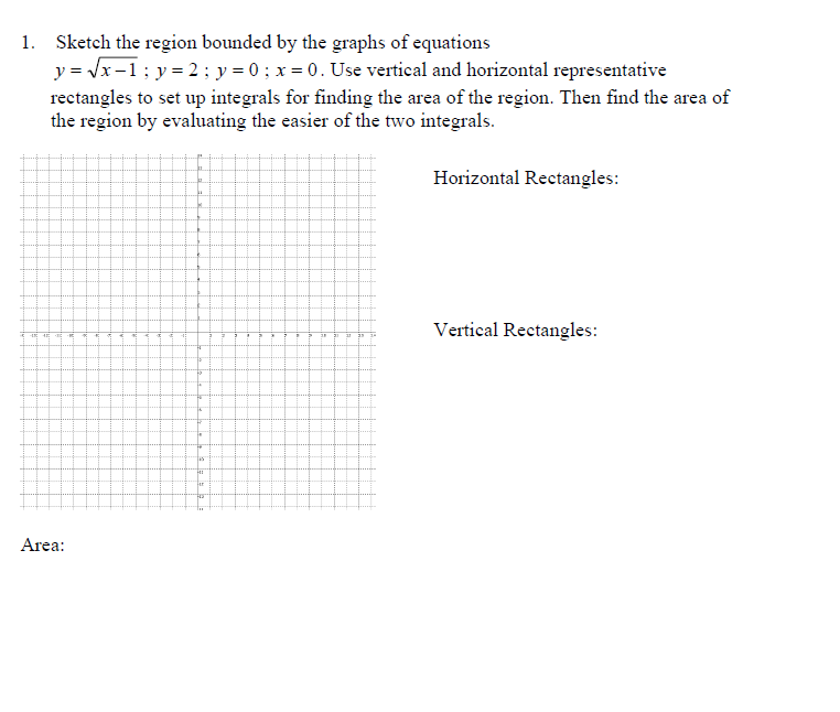 Solved 1. Sketch the region bounded by the graphs of | Chegg.com