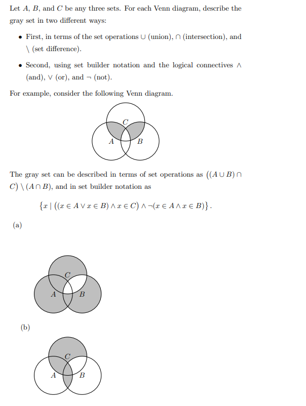 Solved Let A, B, and C be any three sets. For each Venn | Chegg.com
