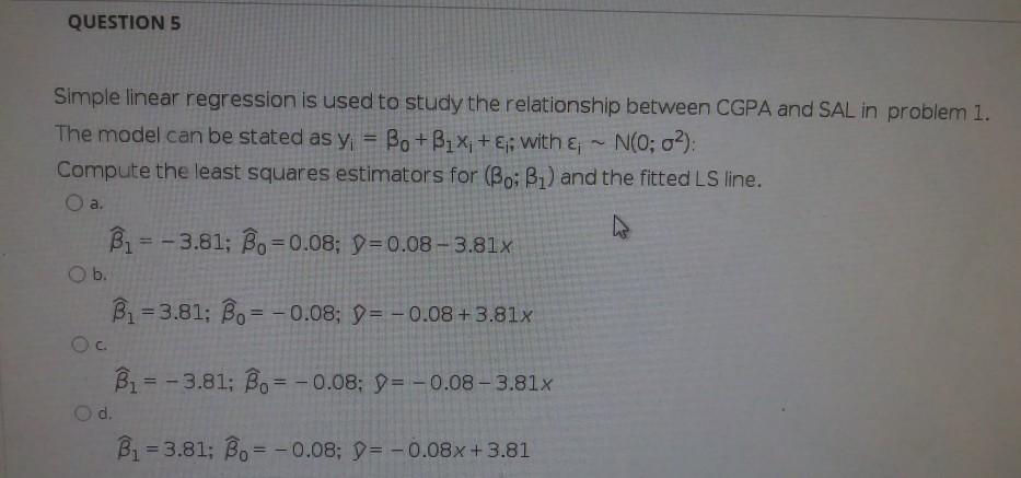 Solved (Simple Linear Regression) Thirty (n = 30) College | Chegg.com
