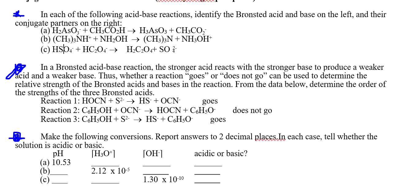 Solved In each of the following acid-base reactions, | Chegg.com