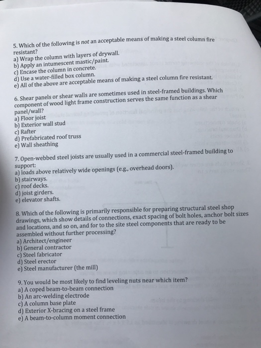 Solved 5. Which of the following is not an acceptable means | Chegg.com