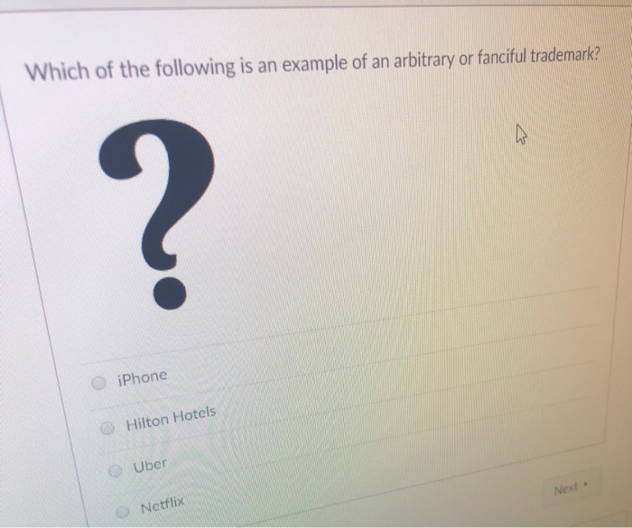 Solved Which of the following is an example of an arbitrary | Chegg.com