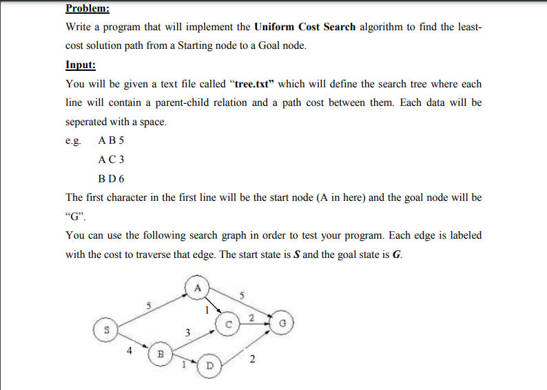 Solved Problem: Write a program that will implement the | Chegg.com