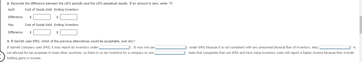 Solved Alternative Inventory Methods Garrett Company has the | Chegg.com