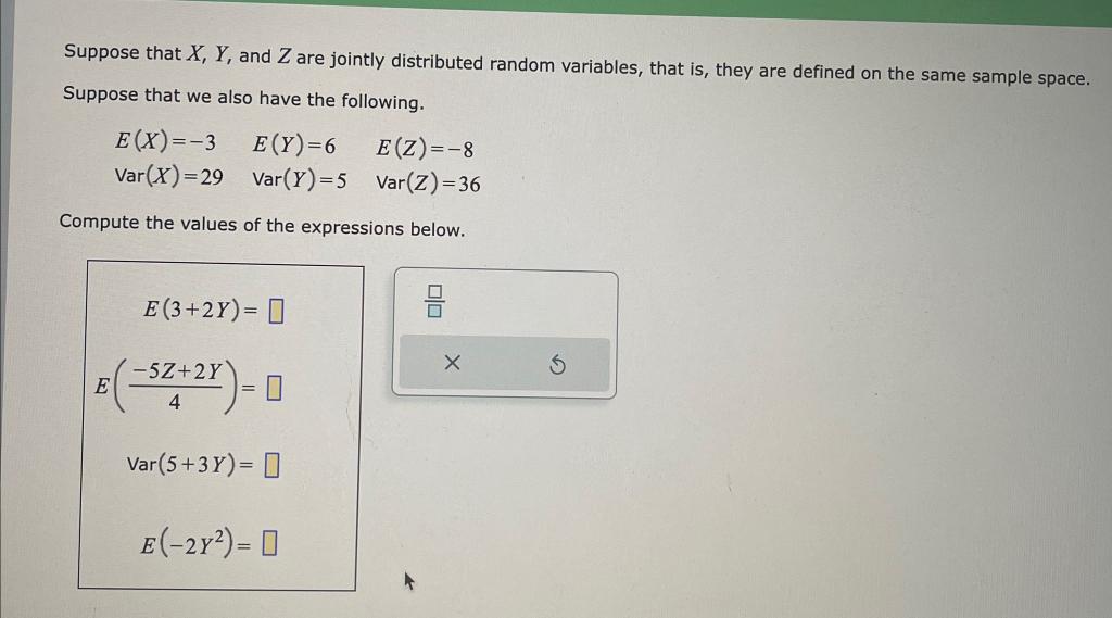 Solved Suppose that X,Y, and Z are jointly distributed | Chegg.com