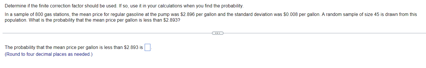 Solved Determine If The Finite Correction Factor Should Be
