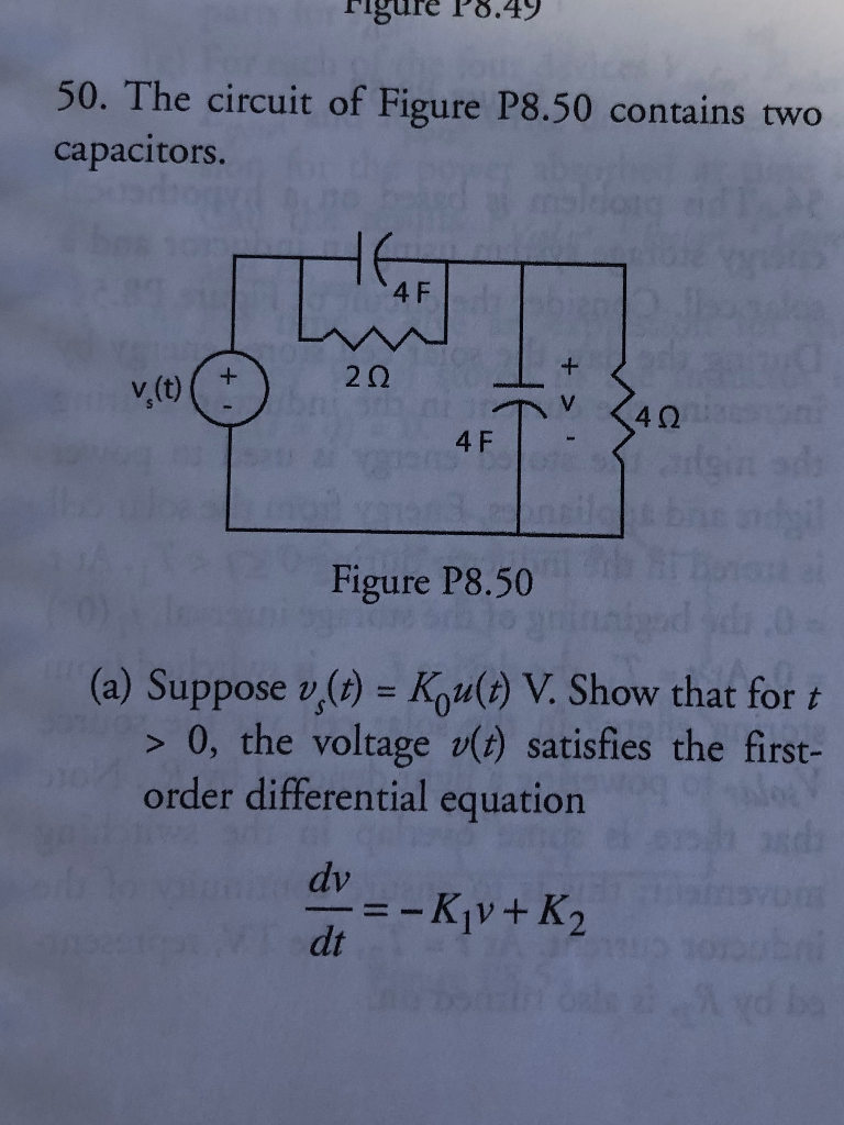 Solved Figure P8.49 50. The circuit of Figure P8.50 contains | Chegg.com