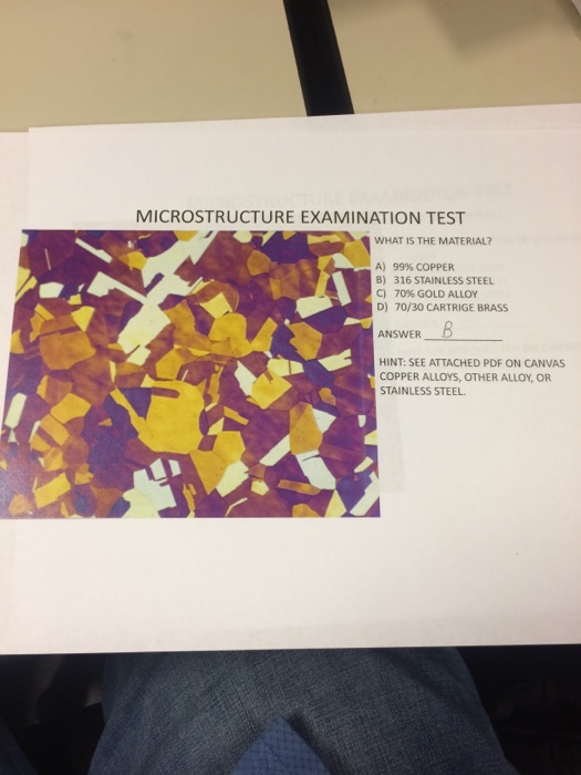 Solved MICROSTRUCTURE EXAMINATION TEST WHAT IS THE MATERIAL? | Chegg.com