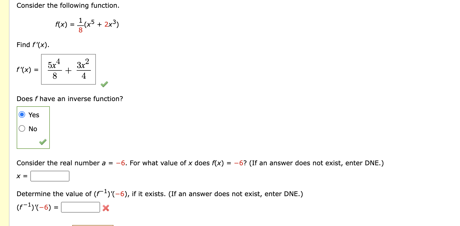 Solved Consider the following function. f(x)=81(x5+2x3) Find | Chegg.com
