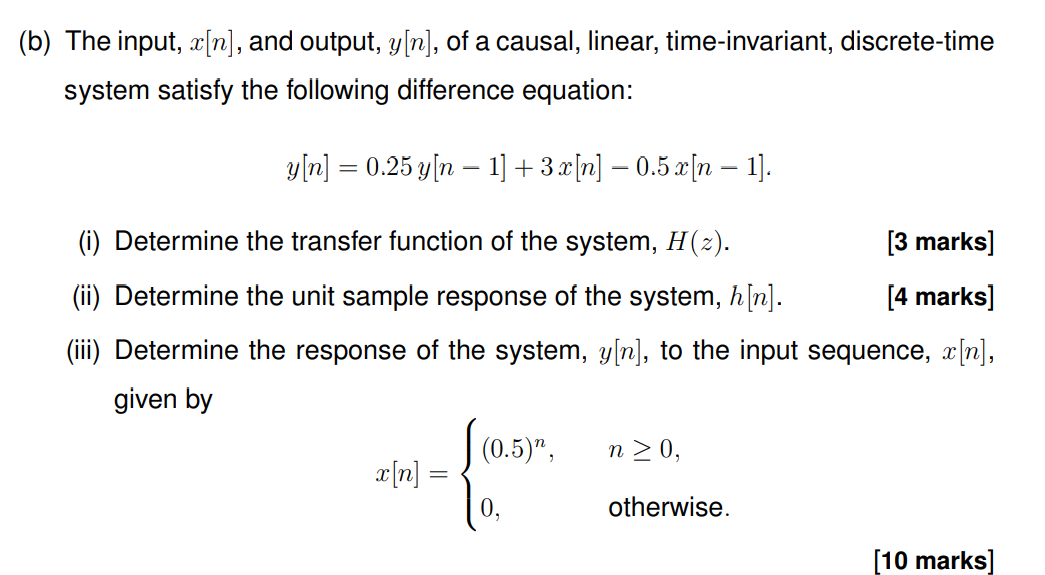 Solved B The Input X N And Output Y N Of A Causal 1340