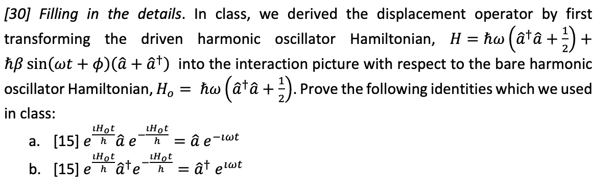 Solved [30] Filling in the details. In class, we derived the | Chegg.com